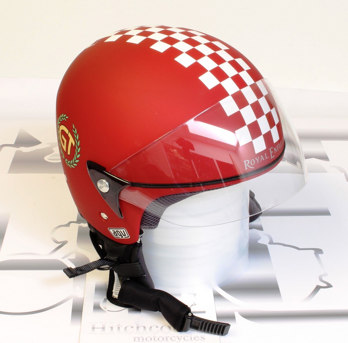Crash Helmet, Matt Red, Royal Enfield Continental GT