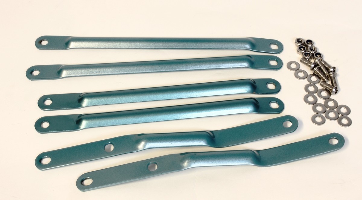 FRONT MUDGUARD STAY/BOLT KIT, (DEEP VALANCED GUARDS), CLASSIC GREEN