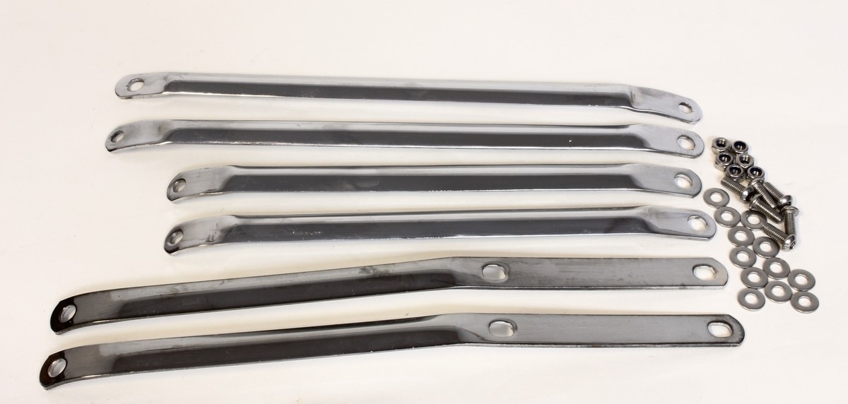 FRONT MUDGUARD STAY/BOLT KIT, SHALLOW VALANCED GUARDS), CHROME