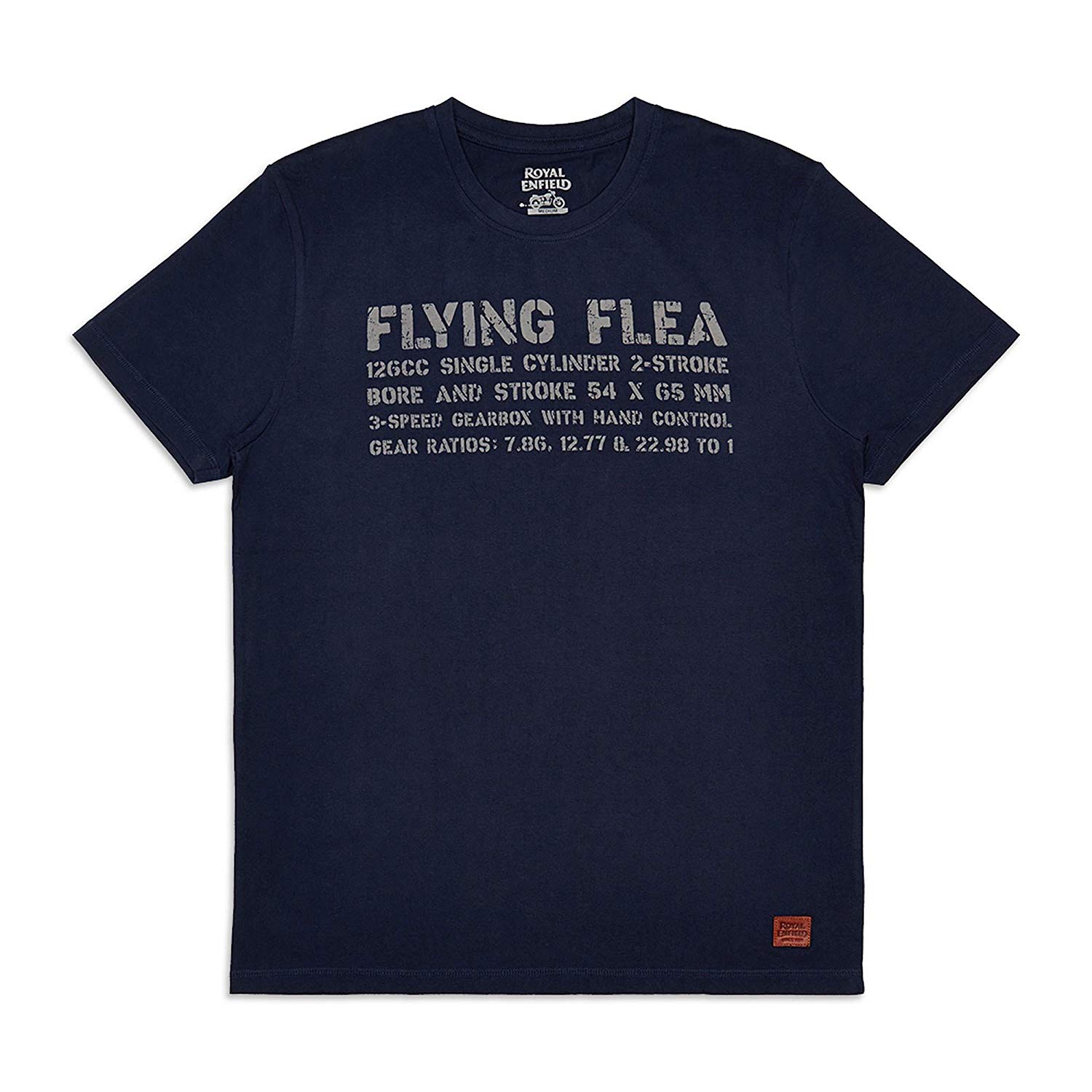 RE FLYING FLEA, CREW, T SHIRT, NAVY, (M) 40 inches