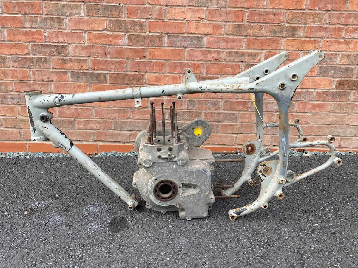 1956 TRAILBLAZER FRAME (CONDITION 6/10) WITH CRANKCASES (CONDITION 4/10 ...